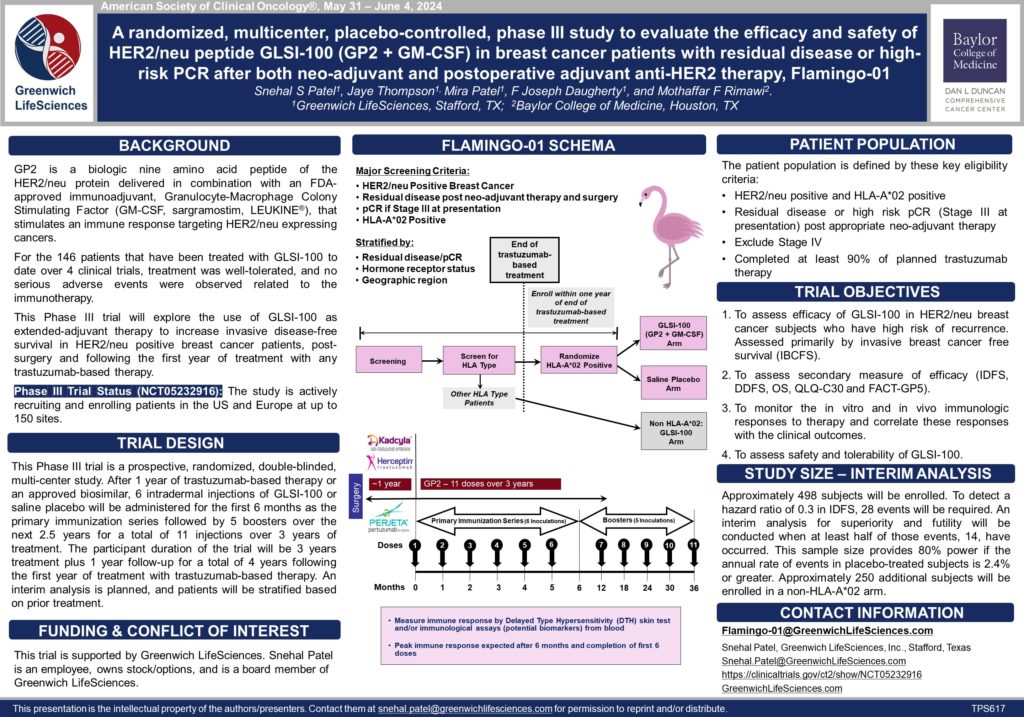 Flamingo-01 Phase III Clinical Trial - Greenwich LifeSciences, Inc.